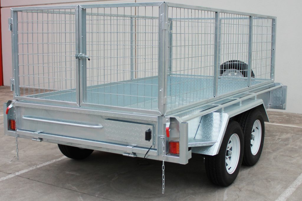 8x5 Tandem Box Trailer With Hydraulic Brake 900mm Cage 2000KG GVM ...
