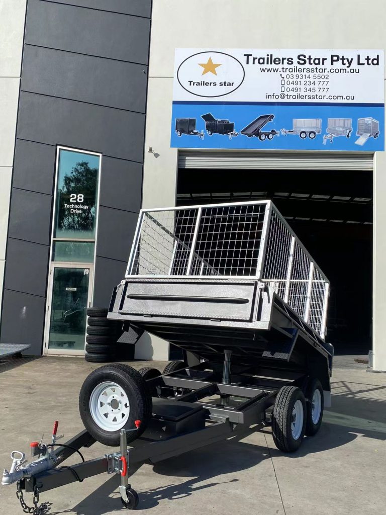 8x5 Tandem Hydraulic Tipper Trailer With Hydraulic Brake 600mm Cage ...