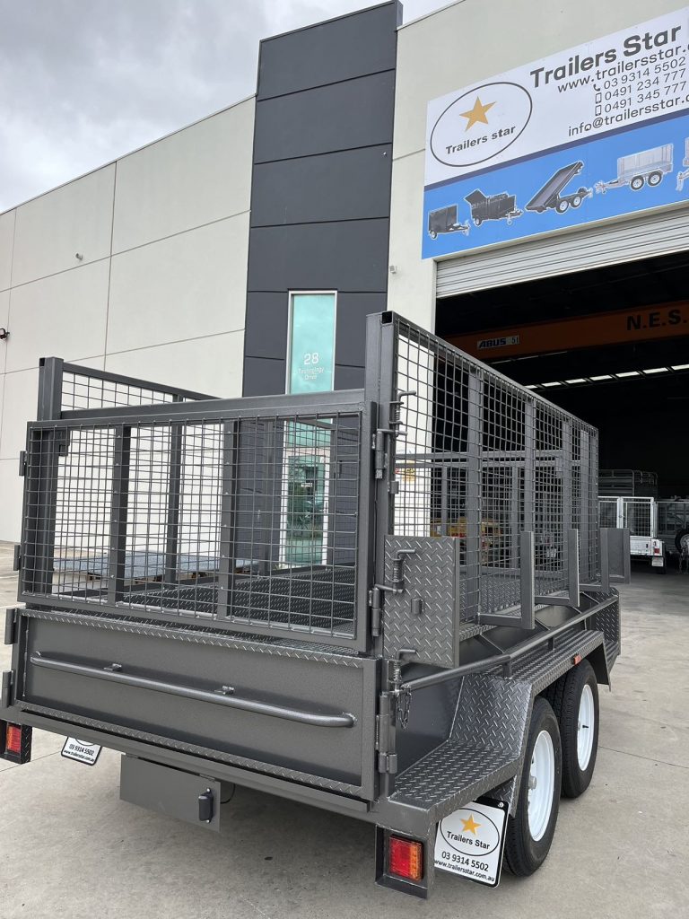 8x5 Tandem Construction Trailer With Hydraulic Brake 900mm Cage/Ladder ...