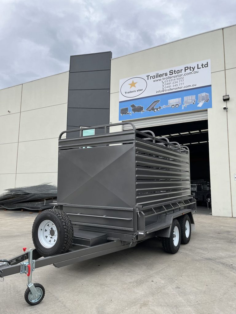 12x6 Tandem Hydraulic Tipper Trailer Cattle Crate With Centre Divider ...